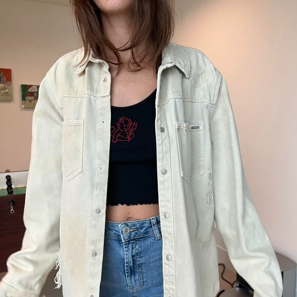 Zara | Jackets & Coats | Zara Denim Button Downs Shacket | Poshmark